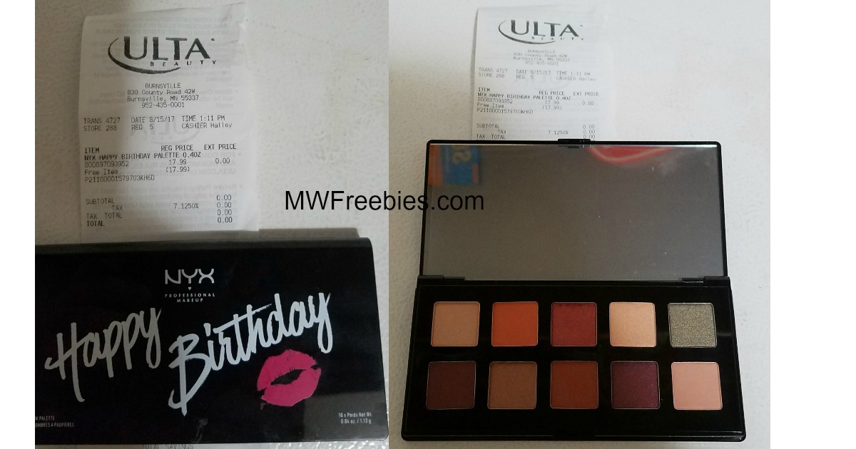 WOW! FREE NYX Birthday Palette from Ulta for September Birthdays ...