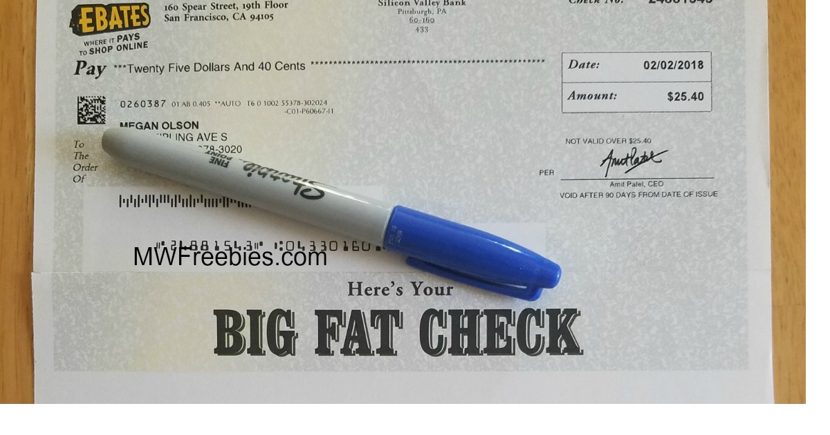 I received A Big Fat Check From EBATES FREE in the Mail Today! What Did ...