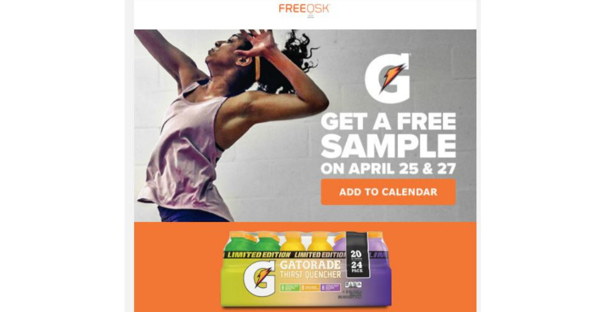 Reminder, This Is Today! FREE Gatorade Sample @ Sam's Club! - MWFreebies