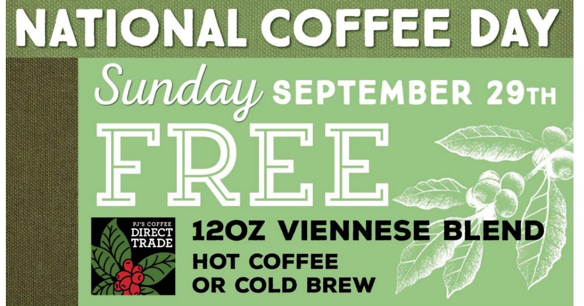 FREE Coffee @ PJ's Coffee Today Only! (9/29) - MWFreebies