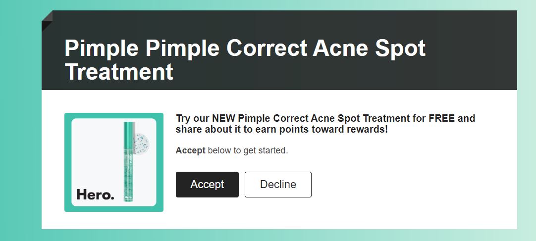 FREE Hero Pimple Correct Acne Spot Treatment! - MWFreebies