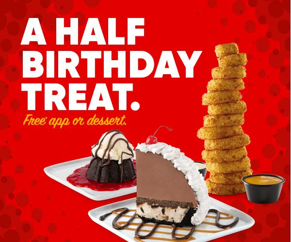 FREE App Or Dessert Of Your Choice For Your Half Birthday @ Red Robin ...