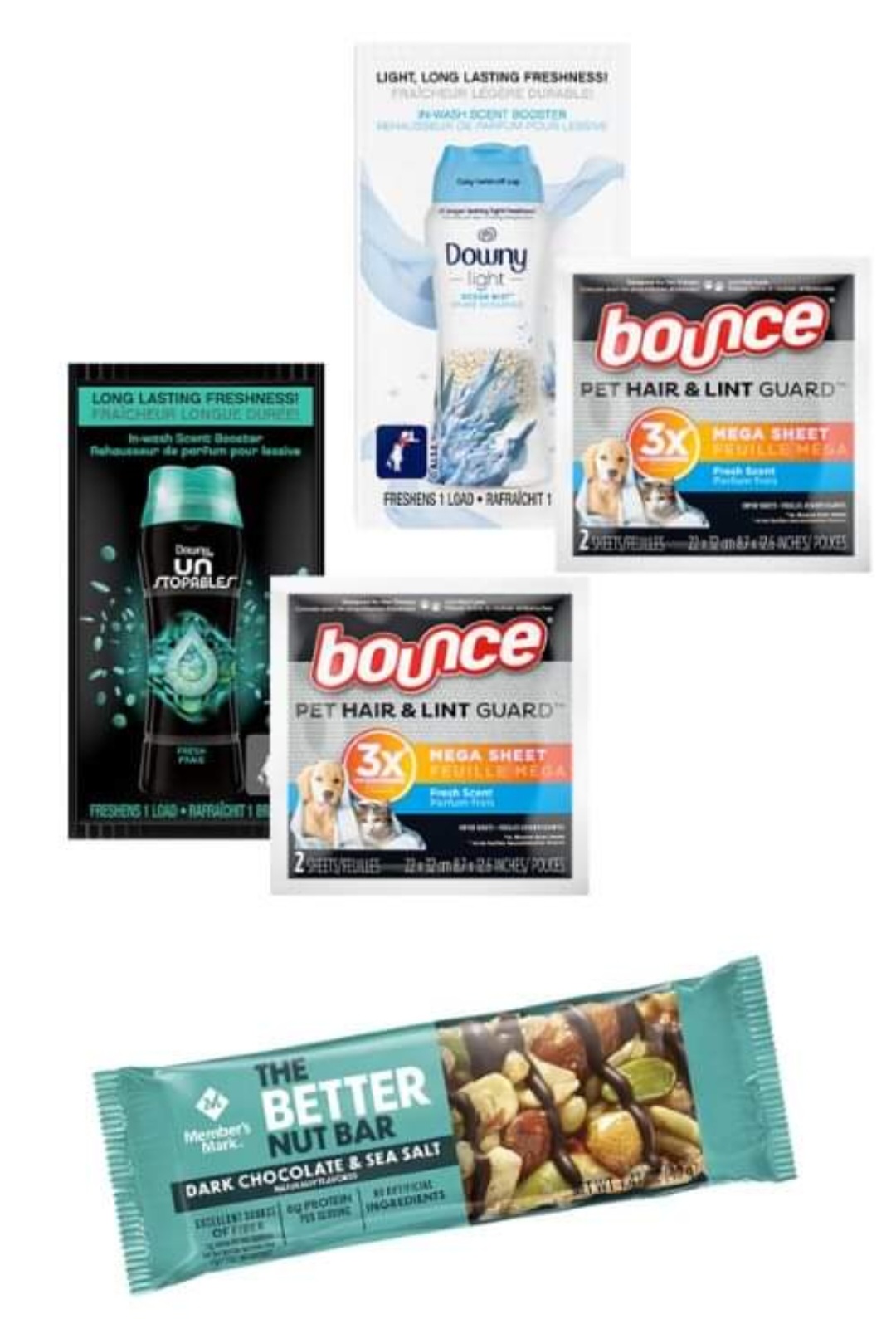 FREE Bounce Pet + Downy Fresh & Light Ocean Mist & Member’s Mark Nut ...