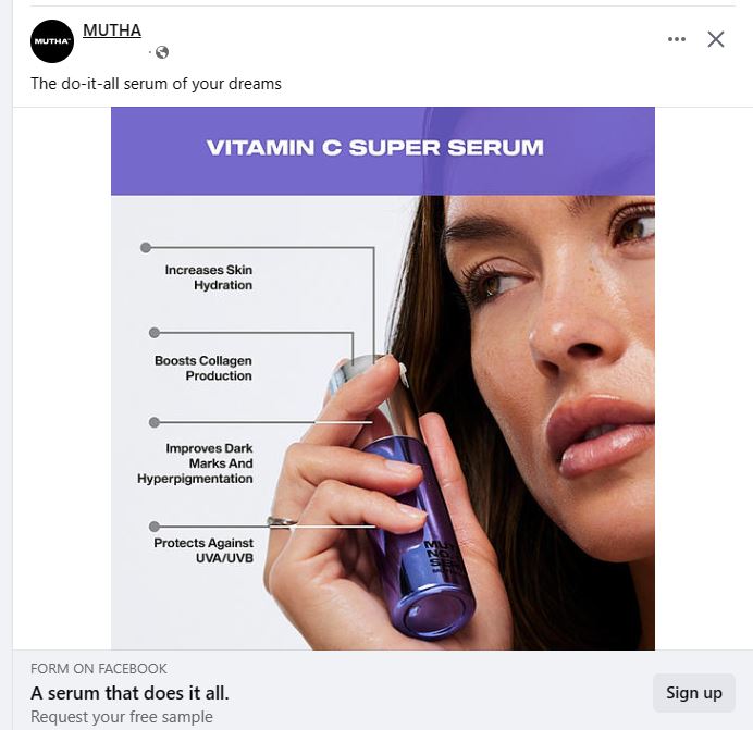 FREE Mutha Vitamin C Super Serum Sample! (select Facebook accounts ...