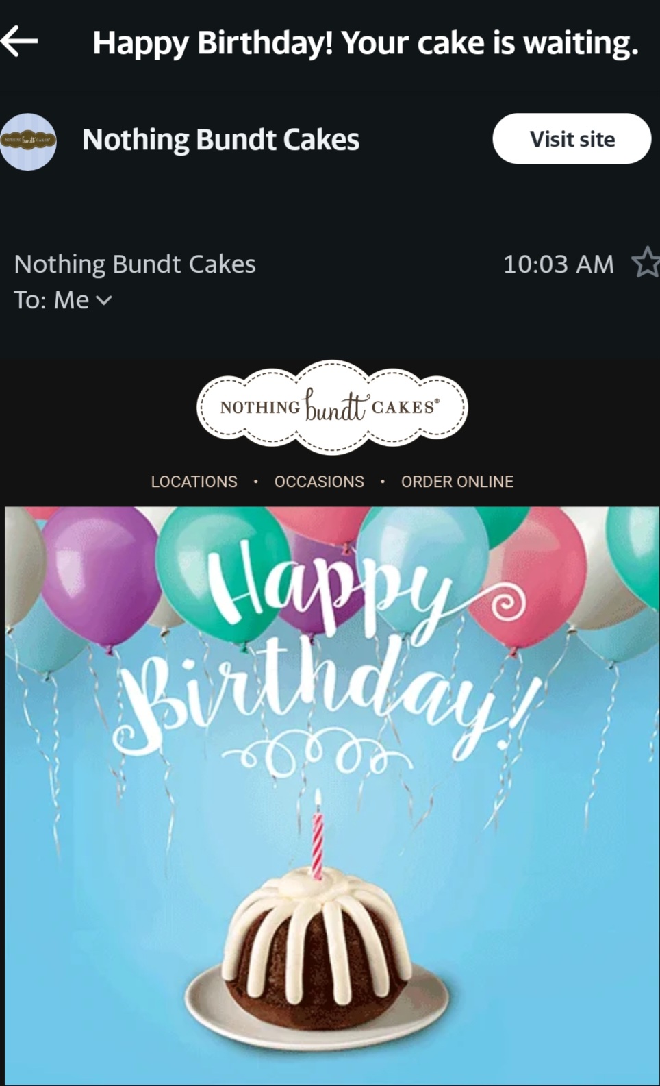 FREE Bundtlet For Your Birthday From Nothing Bundt Cakes! - MWFreebies