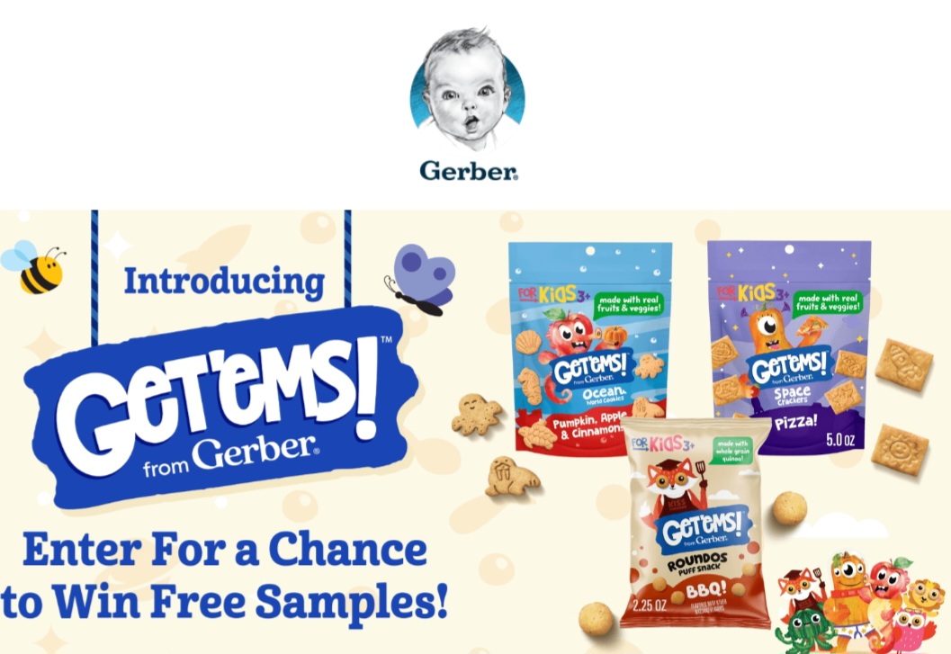 FREE Gerber Get’ems Snacks For Kids If Chosen! (must apply) - MWFreebies